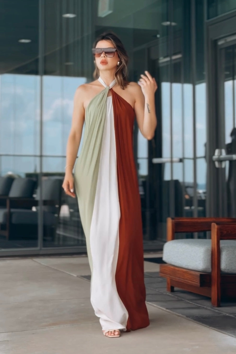 Tricolor Maxi Dress – Bela Boutique